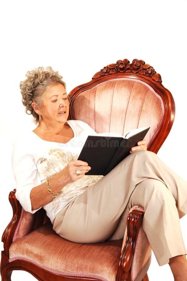 Senior woman reading. stock photo. Image of reading, happy - 7616136