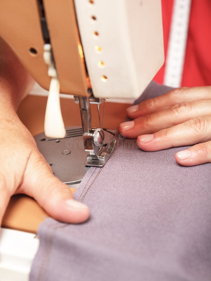 Senior Woman Sewing on a Sewing Machine Stock Image - Image of ...
