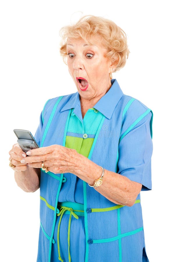 Senior Woman - Shocking Text Stock Image - Image of instant, happy: 9933291