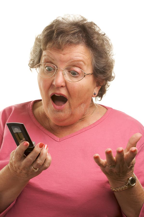 Senior Woman Texting on Cell P Stock Photo - Image of grandma ...