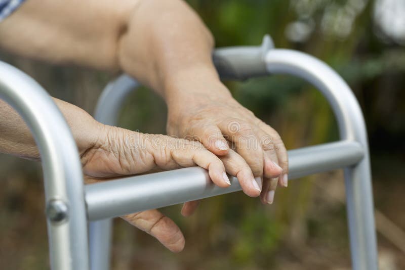 Senior Woman Using a Walker at Home Stock Photo - Image of people ...