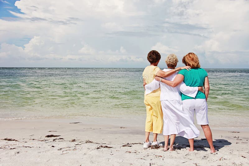 Senior women on beach stock photo. Image of future, comfort - 36830060