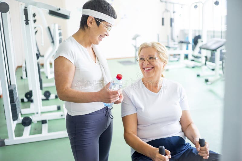 Senior women in gym stock image. Image of caucasian - 101109597