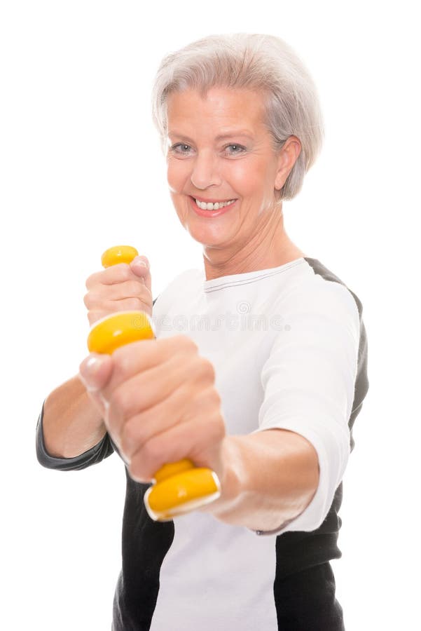 Energetic Old Woman Smiling after Workout Stock Photo - Image of ...