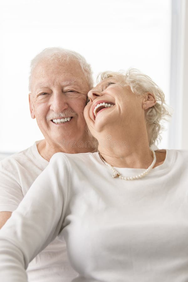 Senior 80 Years Old Couple Relaxing in Bed Together Stock Image - Image ...