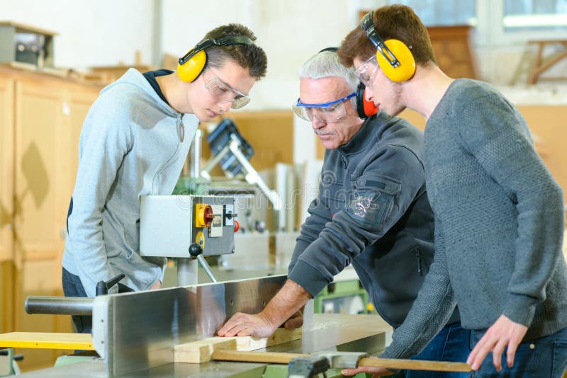 Senior Young Men Woodwork Apprenticeship Stock Photos - Free & Royalty ...