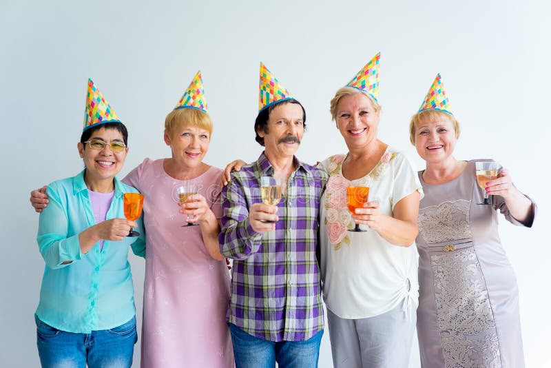 Seniors on a Birthday Party Stock Photo - Image of party, drink: 102169140