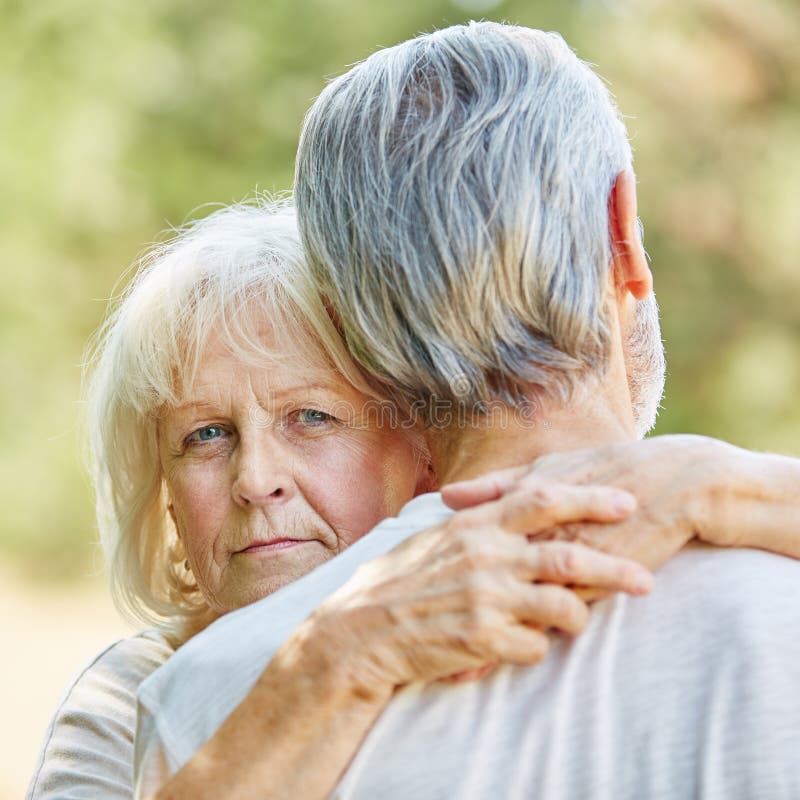 Seniors hugging each other stock image. Image of portrait - 87469333