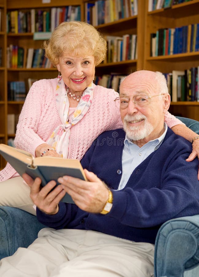 Seniors in Library stock photo. Image of book, husband - 4843954