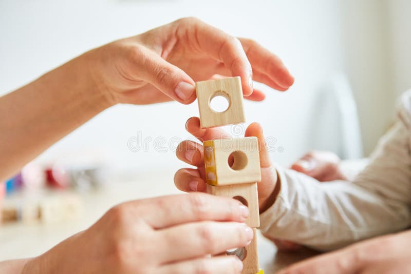 Seniors Stacking Building Blocks As Therapy Stock Image - Image of ...