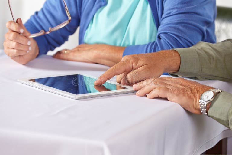 Seniors with Tablet Computer Stock Image - Image of nursing, couple ...