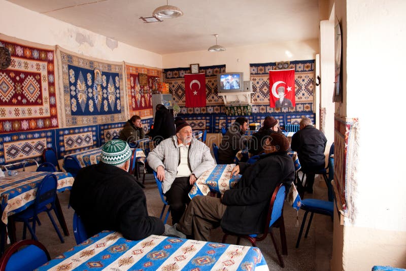 Seniors Talk in a Turkish Tea House Editorial Photo - Image of city ...
