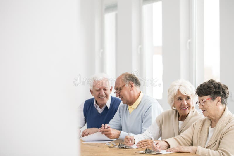 Seniors Talking in the Park Stock Photo - Image of afternoon, area: 1330574