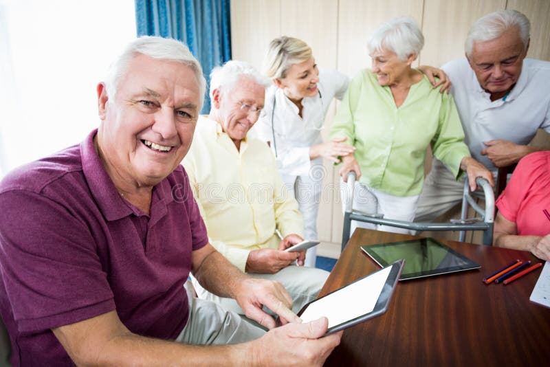 Seniors and technology stock image. Image of chating - 15753669
