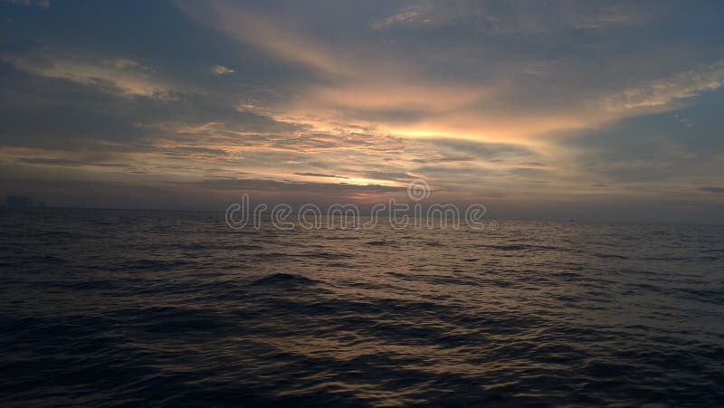 Senja Di laut stock image. Image of reflection, sunset - 264784875