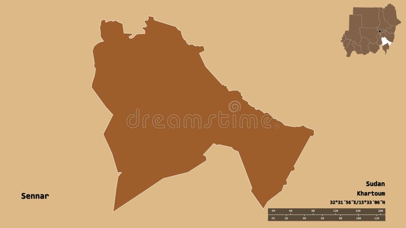 Sennar, State of Sudan, Zoomed. Pattern Stock Illustration ...