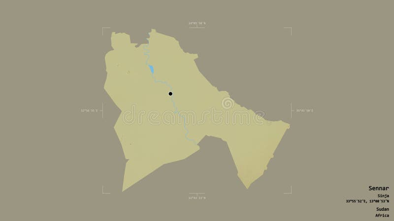 Sennar, Sudan - Highlighted. Administrative Stock Illustration ...