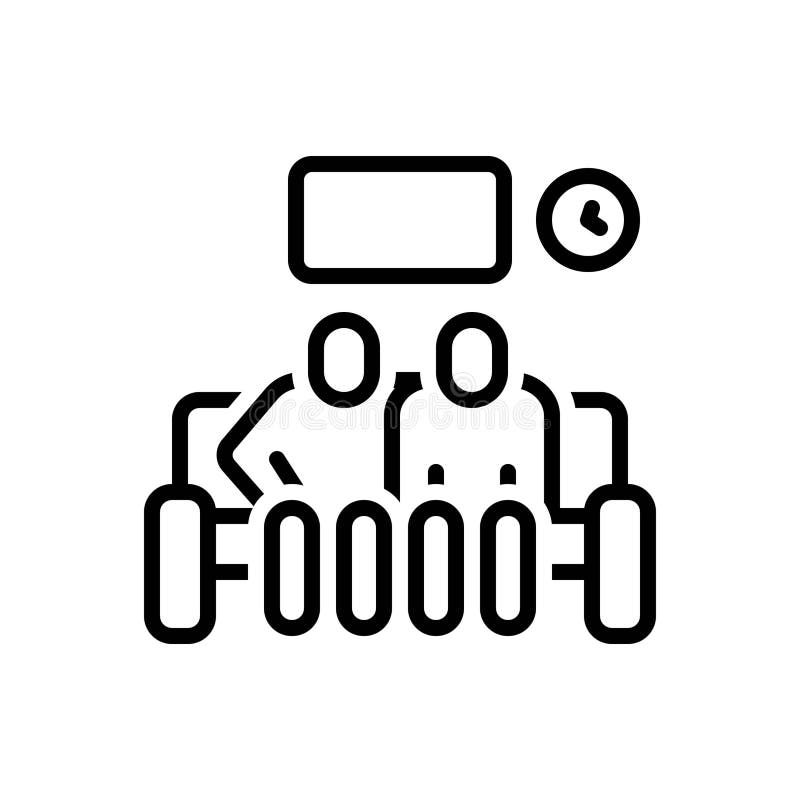 Black Line Icon for Sense of Belonging, Attachment and Love Stock ...