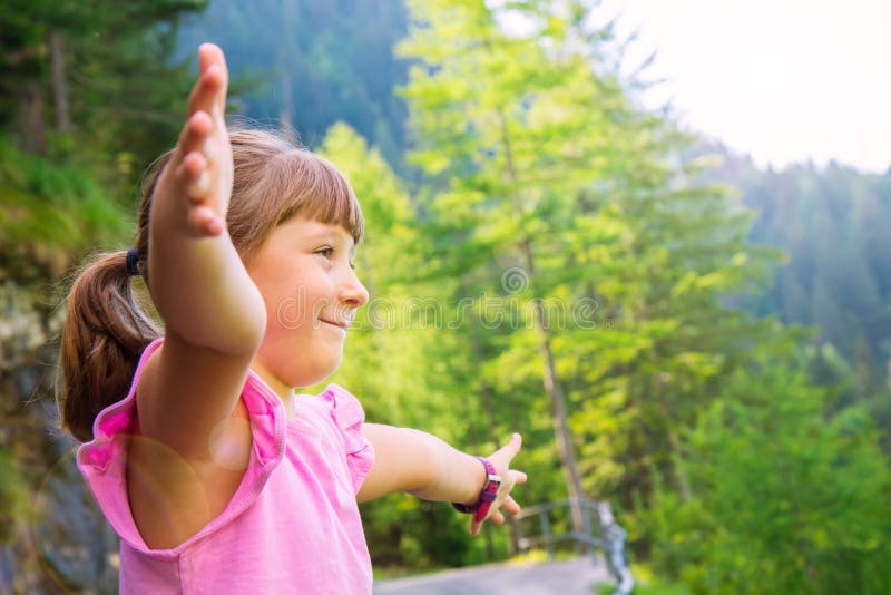 Sense of freedom stock image. Image of child, mountain - 123565683