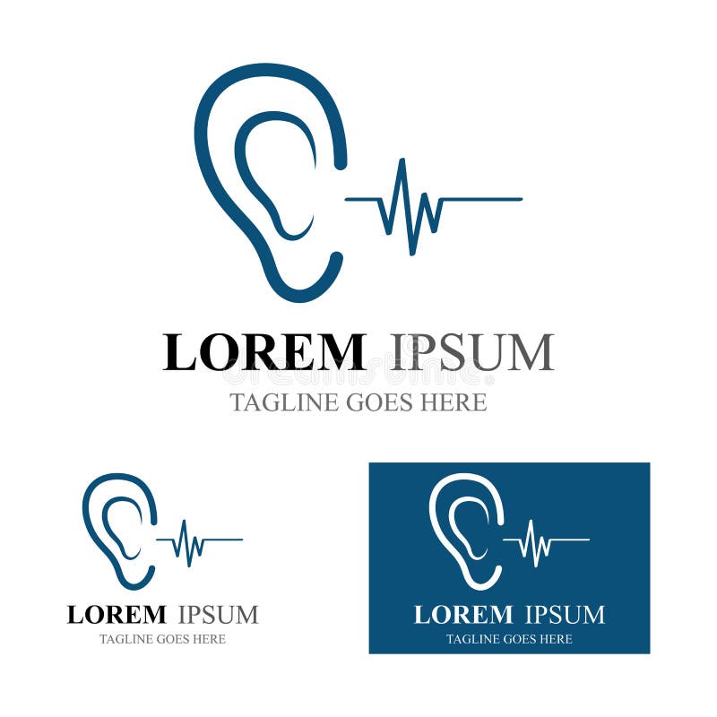 Sense of Hearing Ear Icon Logo Vector Design Template Illustration ...