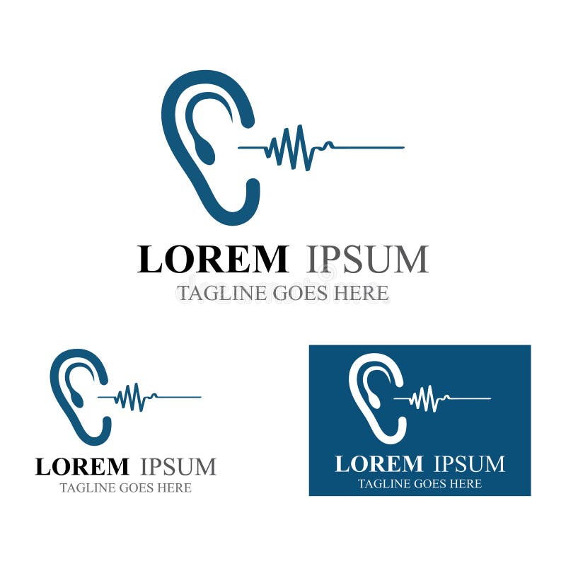 Sense of Hearing Ear Icon Logo Vector Design Template Illustration ...