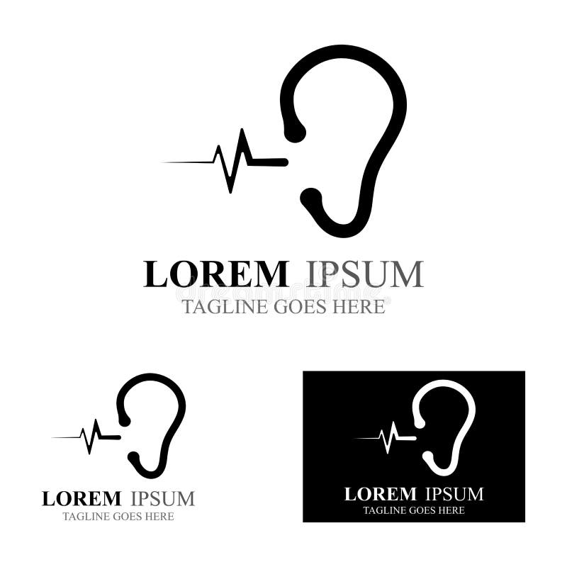 Sense of Hearing Ear Icon Logo Vector Design Template Illustration ...