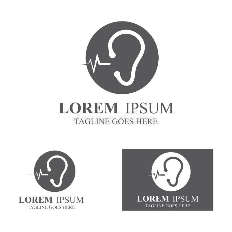 Sense of Hearing Ear Icon Logo Vector Design Template Illustration ...