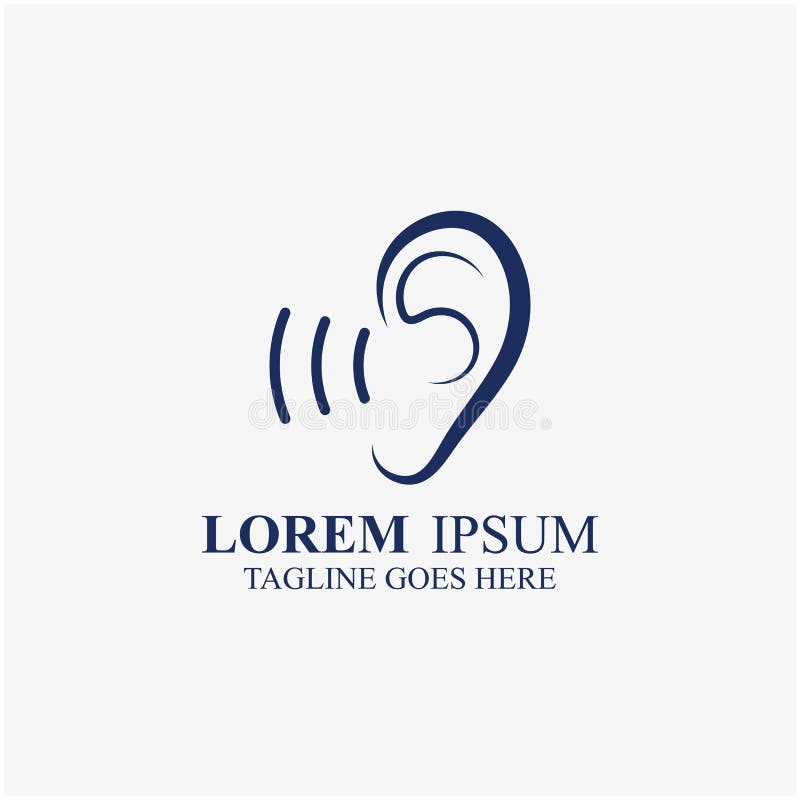 Sense of Hearing Ear Icon Logo Vector Design Template Illustration ...