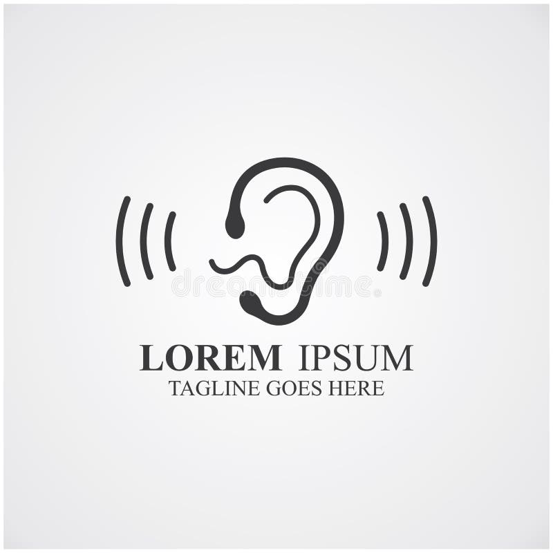 Sense of Hearing or Ear Icon Logo Vector Design Template Illustration ...