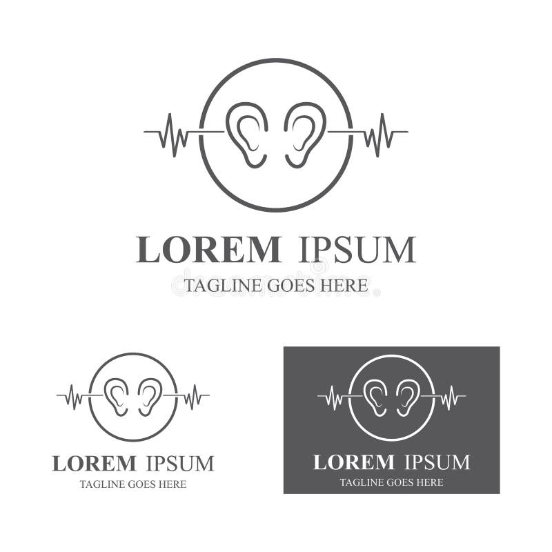 Sense of Hearing Ear Icon Logo Vector Design Template Illustration ...