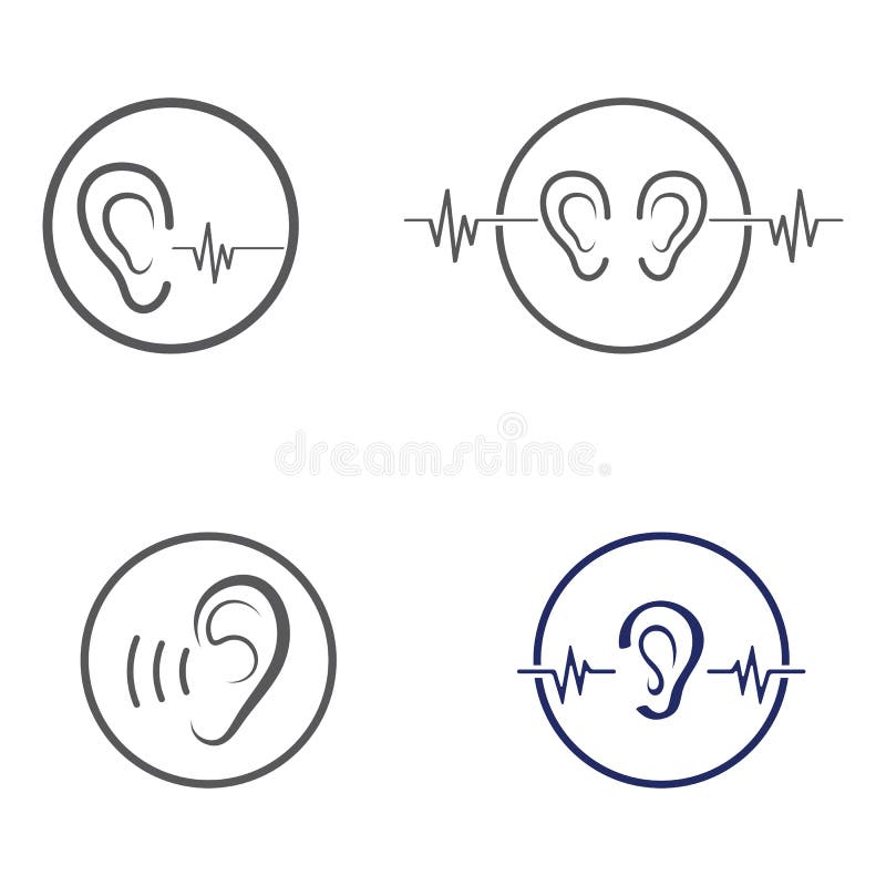 Sense of Hearing Ear Icon Logo Vector Design Template Illustration ...