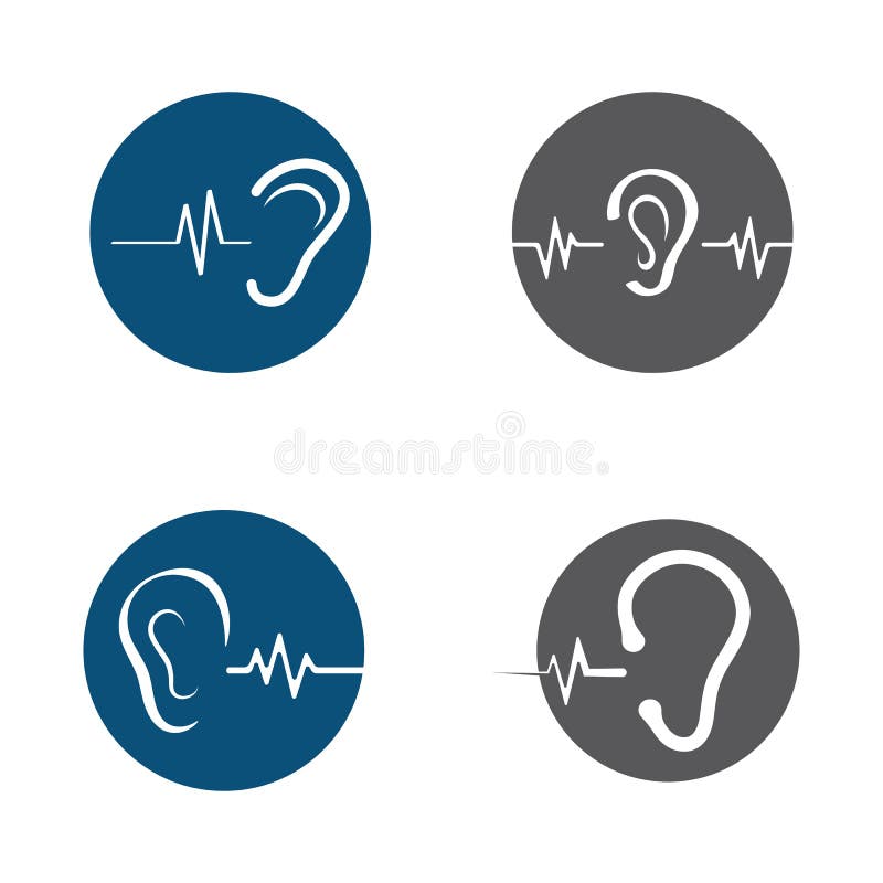 Sense of Hearing Ear Icon Logo Vector Design Template Illustration ...