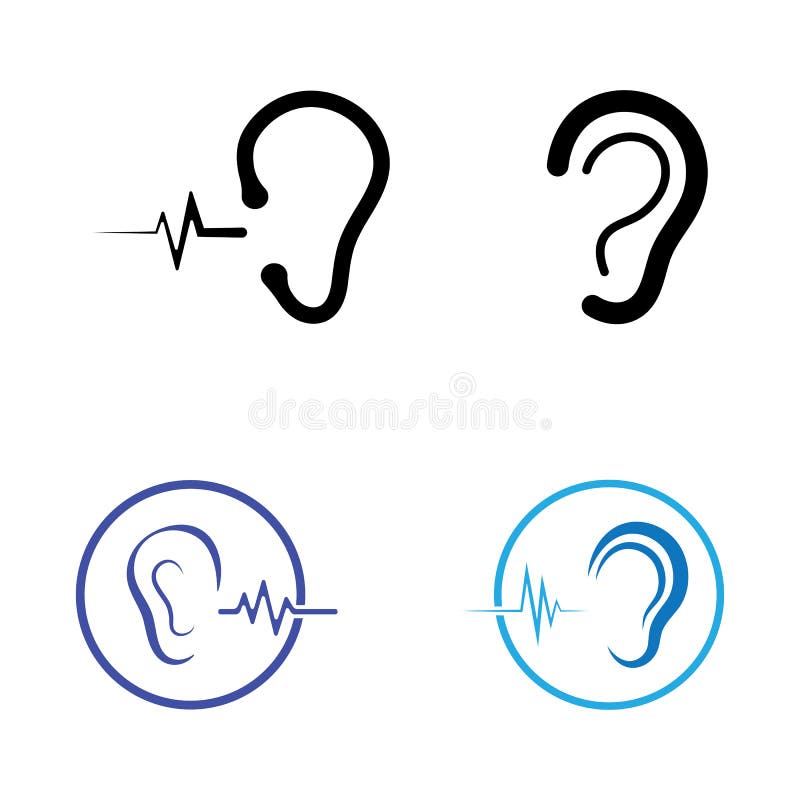 Sense of Hearing Ear Icon Logo Vector Design Template Illustration ...