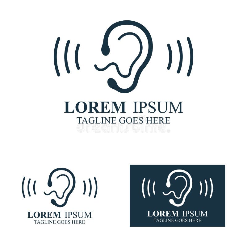 Sense of Hearing or Ear Icon Logo Vector Design Template Illustration ...