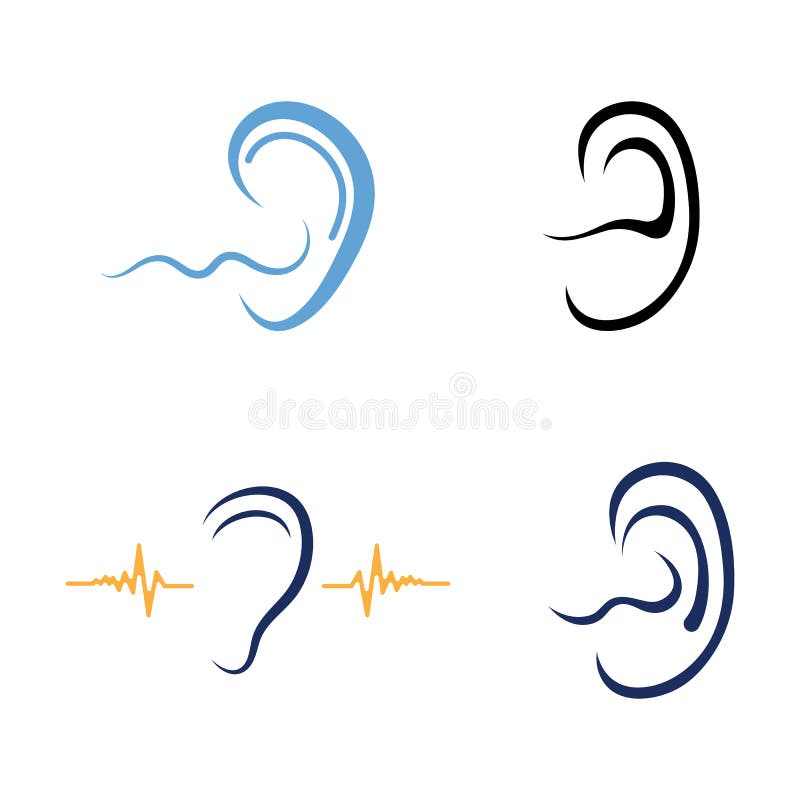 Sense of Hearing or Ear Icon Logo Vector Design Template Illustration ...