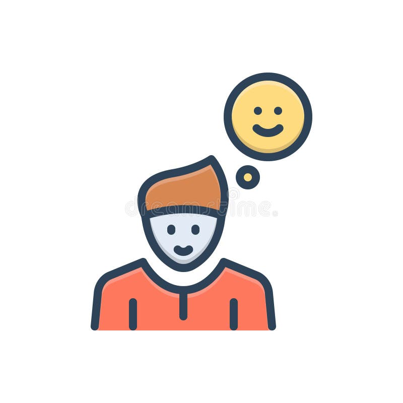 Color Illustration Icon for Sense of Humor, Sense and Comic Stock ...