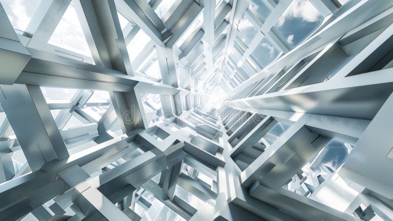 A Sense of Movement and Depth Created by the Varying Sizes and Angles ...