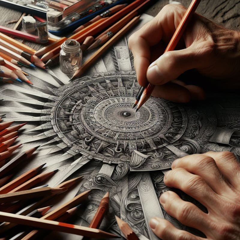 Analog Pencil Drawing a Drawing Created Using Traditional Non Di Stock ...