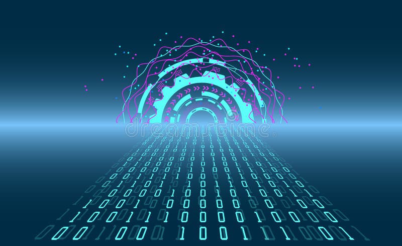 Abstract Technology Binary Code Background.Digital Binary Data and ...