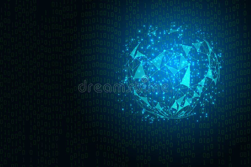 Abstract Technology Binary Code Background.Digital Binary Data and ...