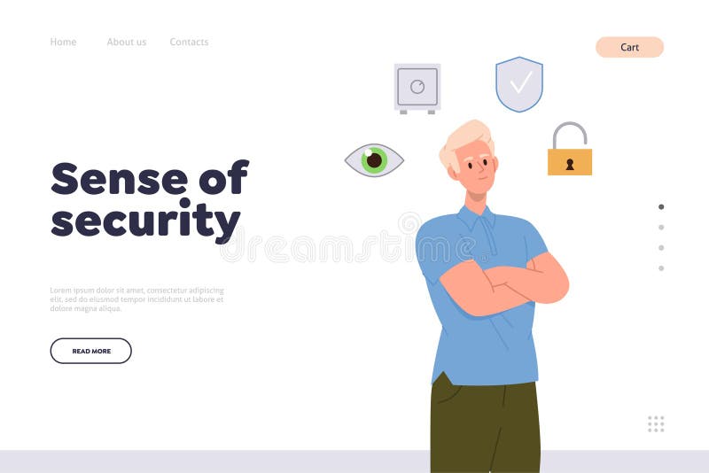 Sense of Security Concept for Online Service Landing Page Template ...