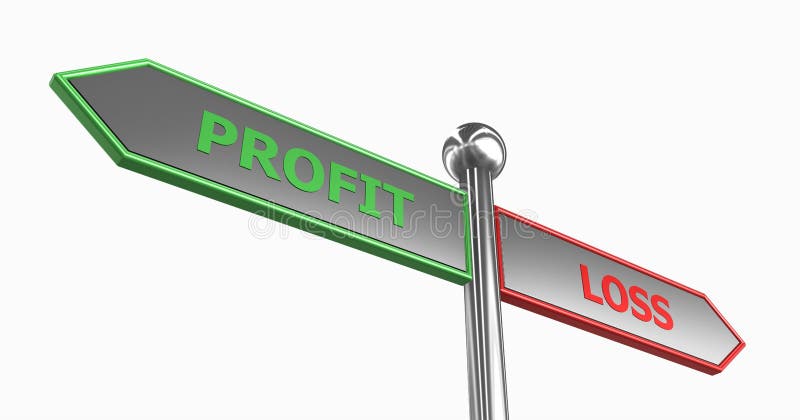 Barre Del Grafico Di Perdita Di Profitto E Freccia Discendente ...
