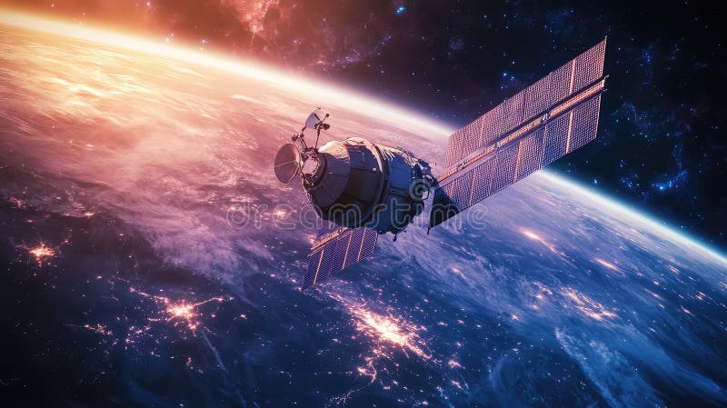 Sensing scanning satellite stock illustration. Illustration of ...