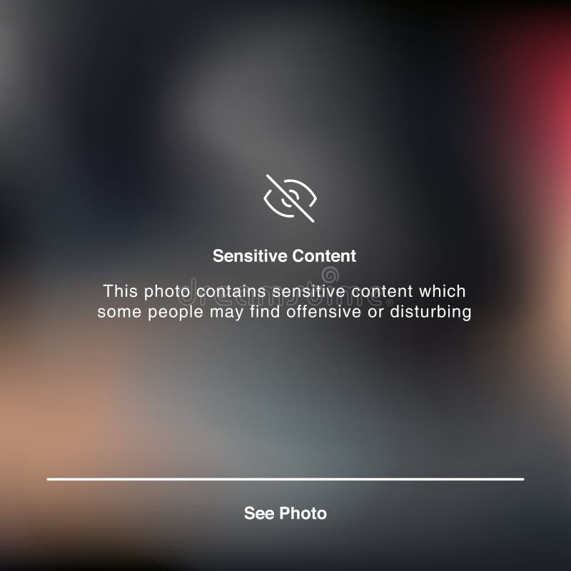 Sensitive Content Blurred Screen Social Media Post Template Stock ...