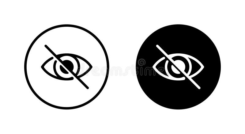 Sensitive Content, Censored Icon on Black Circle. Hidden Eye Sign ...