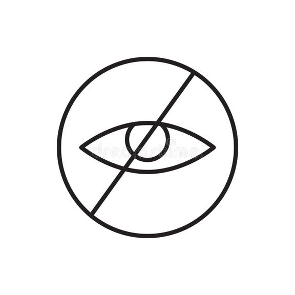 Sensitive Contentline in Thin Line Black Color. Flat Simple Vector ...