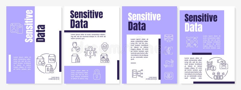 Sensitive Data Purple Brochure Template Stock Vector - Illustration of ...