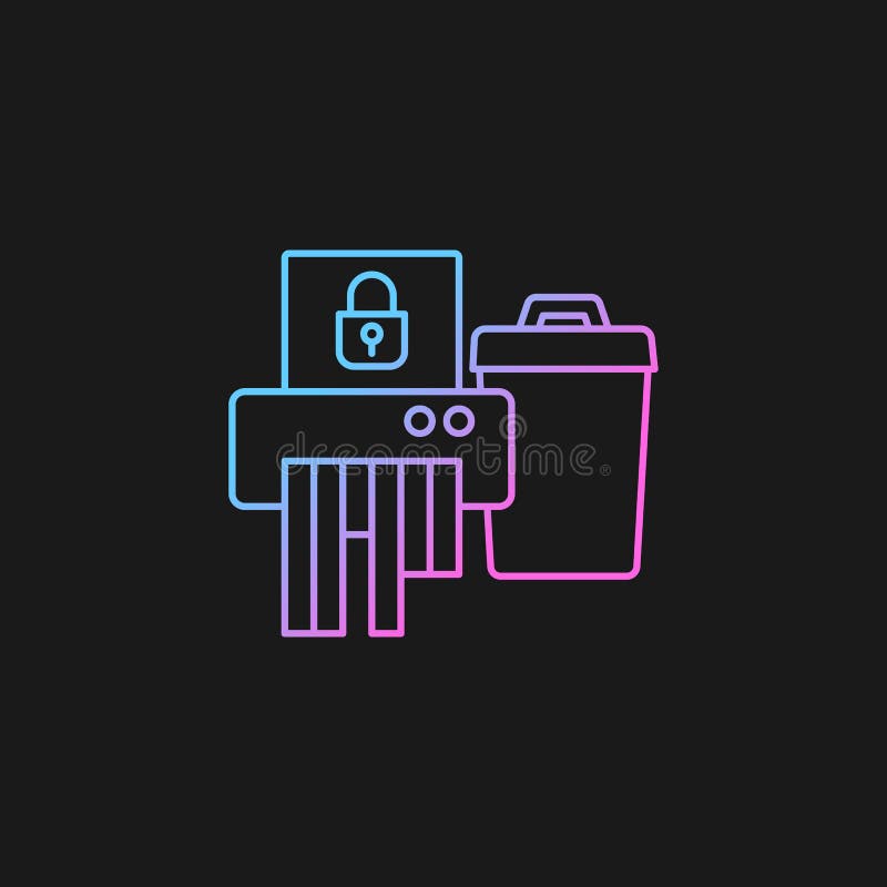 Sensitive Information Disposal Gradient Vector Icon for Dark Theme ...