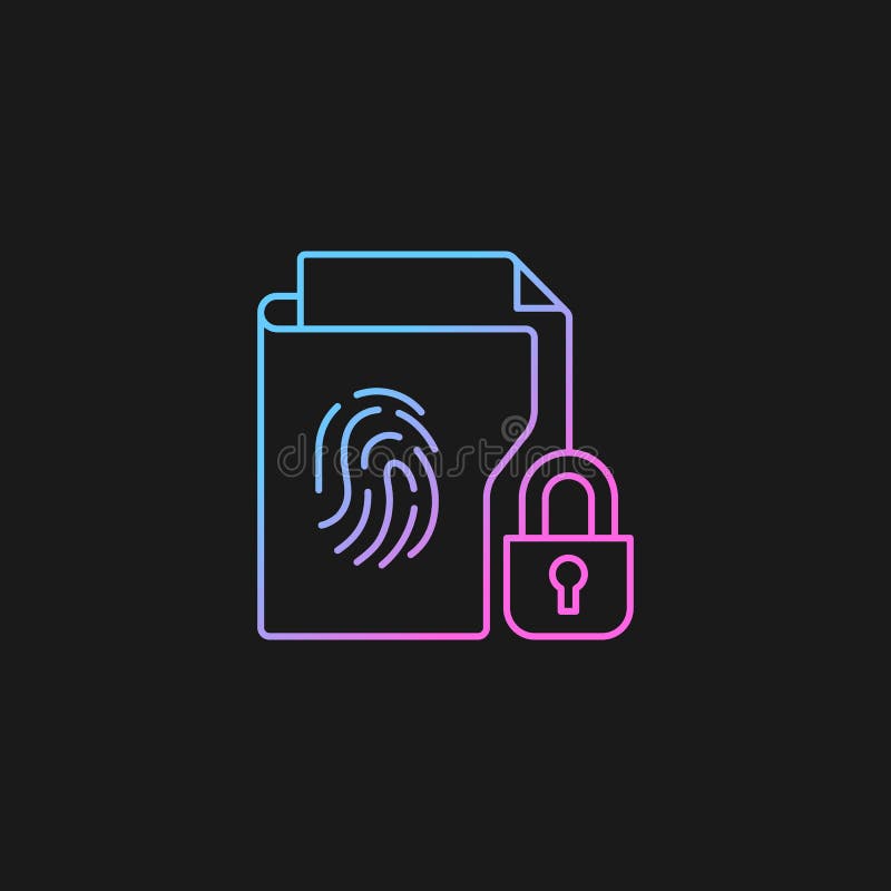 Sensitive Information Protection Gradient Vector Icon for Dark Theme ...
