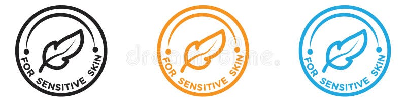 For Sensitive Skin Vector Logo Set Collection for Web App Ui Stock ...